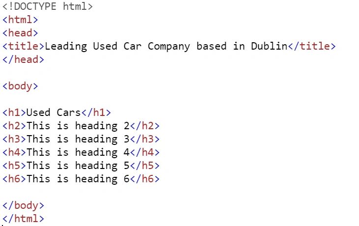 Adding Heading Tags For Your Html Document
